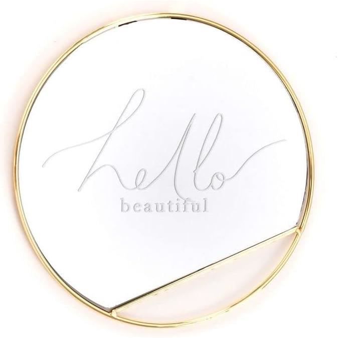 Miroir Mural Décoratif Rond En Métal Doré Avec Message D'Entrée D ...