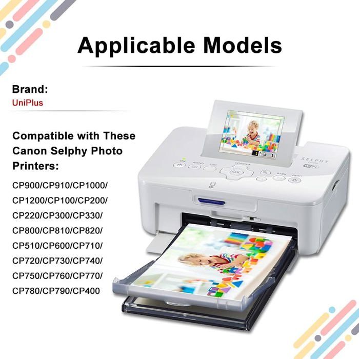 Compatible Pour Canon Selphy Cp1300 Cp1200 Selphy Kp-108In 2 Cartouches ...