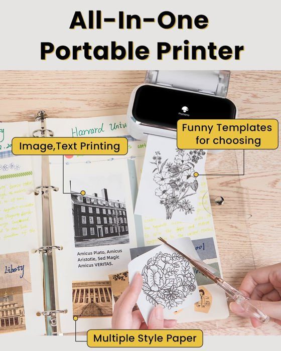 M03 Imprimante Photo Portable-Imprimante Thermique Bluetooth,Impression ...