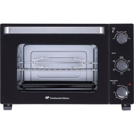 CONTINENTAL EDISON CEMF35B4 - Minifour électrique 35L noir - 1500W - Rotissoire, Convection ...