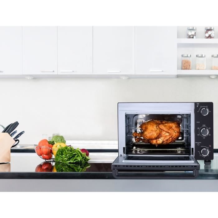 CONTINENTAL EDISON CEMF35B4 - Minifour électrique 35L noir - 1500W - Rotissoire, Convection ...
