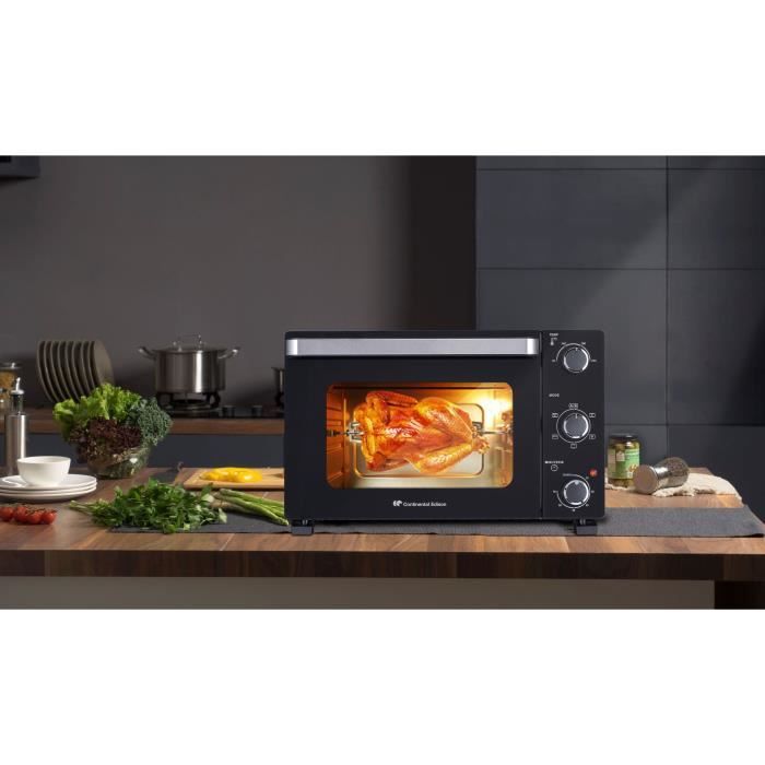 CONTINENTAL EDISON CEMF35B4 - Minifour électrique 35L noir - 1500W - Rotissoire, Convection ...