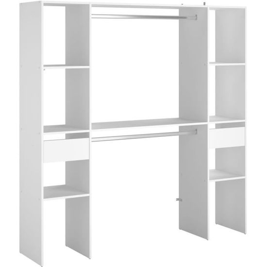 Kit dressing ARTIC EKIPA - Décor mélaminé blanc - 2 penderies + 2 ...