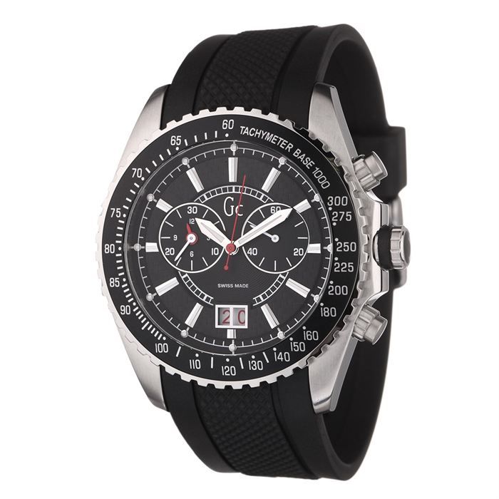 GUESS COLLECTION Montre Chronographe Homme Noir, - Achat/vente montre ...