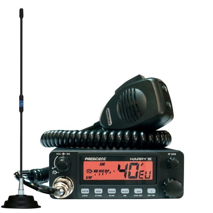 Destockage Pack CB PRESIDENT HARRY III ASC + Antenne FLORIDA - radio cb ...