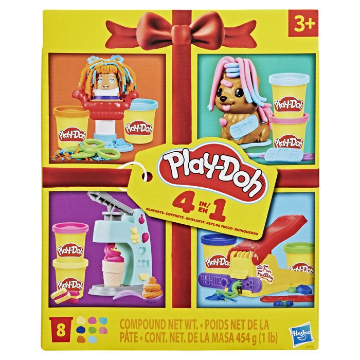 Playdoh 4 mini coffrets classiques, Coffret coiffeur, vétérinaire ...