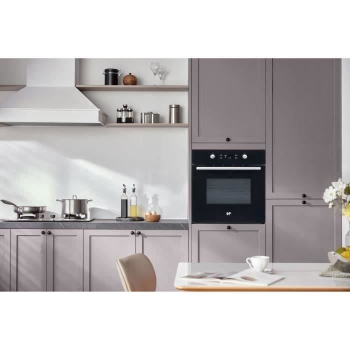 Four encastrable Pyrolyse - 65L - Chaleur tournante - CONTINENTAL EDISON - CEF65PB - Noir et ...
