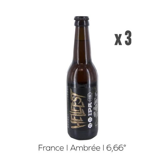 Hellfest IPA - Bière - 3x33cl - La cave Cdiscount