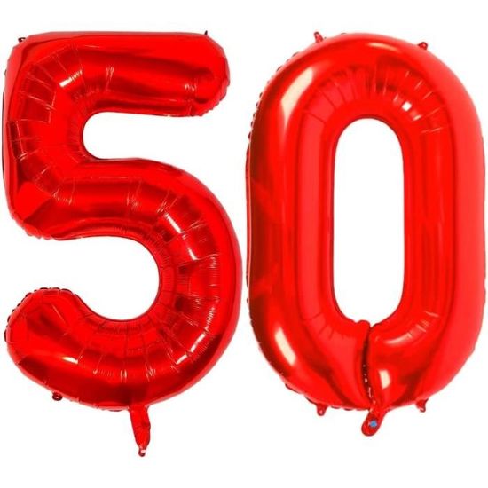 Ballon 50 Ans Rouge Xxl Ballon Anniversaire 50 Ans Decoration, Ballon ...