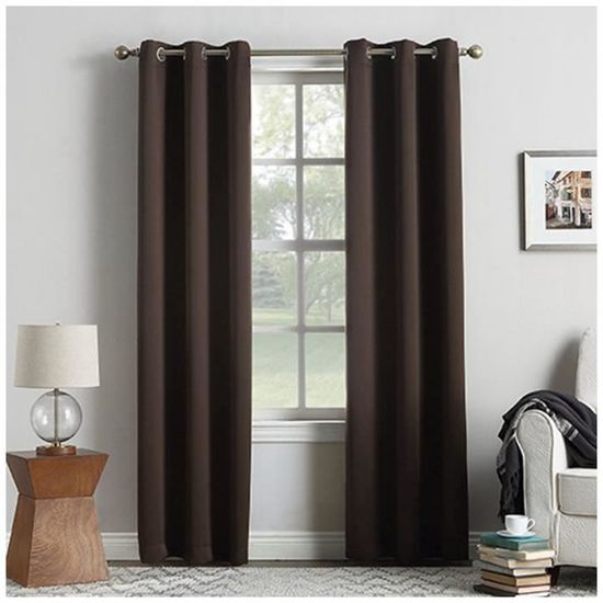 Rideau d'occultation avec Oeillets Rideau Thermique Occultant Salon ...