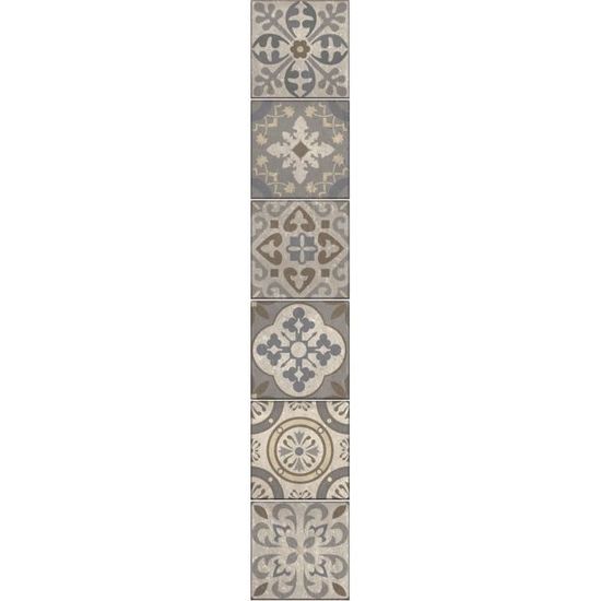 Sticker déco carrelage Borgatella vinyle 15x15 cm Griset Beige ...