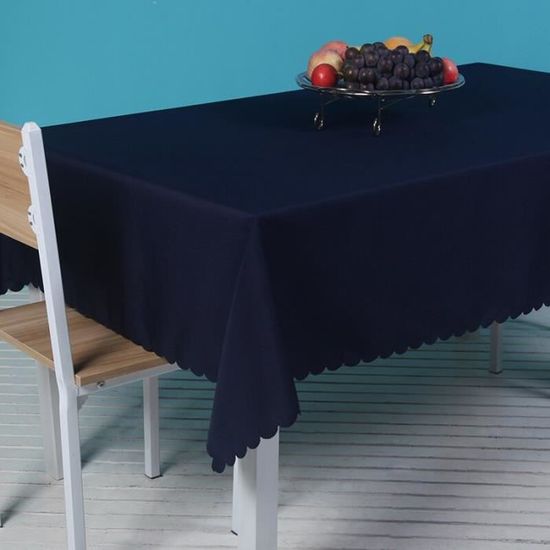 Navy Blue 120x160cm -Nappe de Table à manger rectangulaire, couleur ...