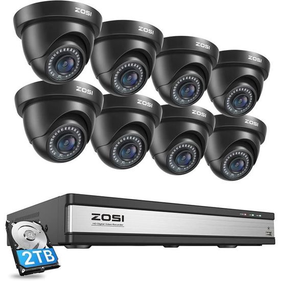 ZOSI H.265+ Kit Vidéo Surveillance avec 16CH H.265+ 5MP Lite DVR et ...