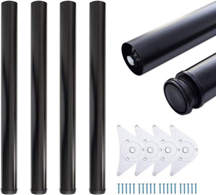 Premium Pieds de Table TBBL | réglable en Hauteur (+2cm) | Design: Noir ...