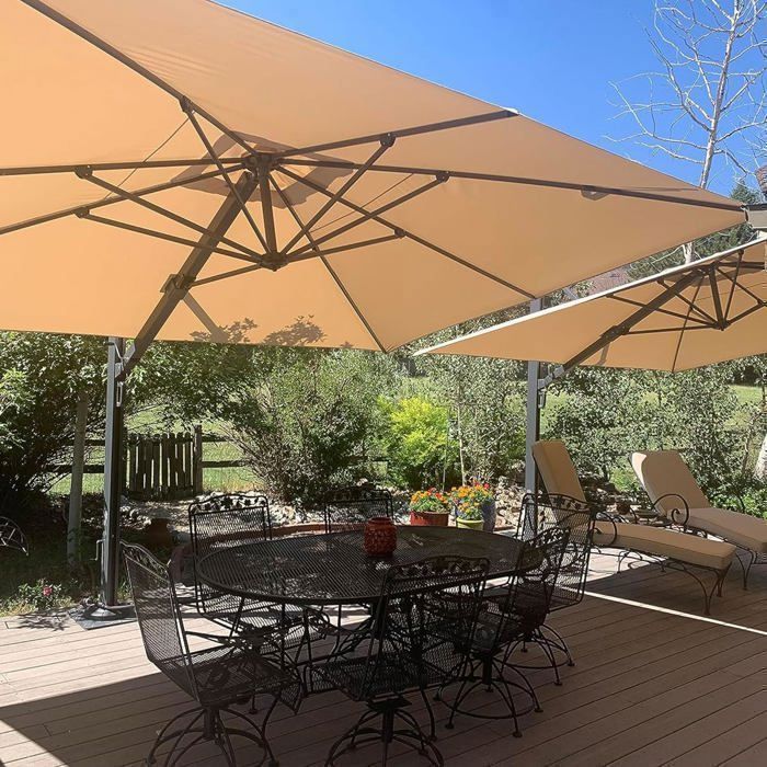 PURPLE LEAF Parasol Cantilever Rectangulaire 3.3 x 4.5 m, Parasol De ...