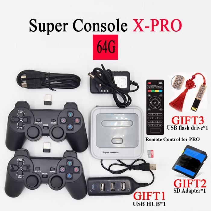 64G2-UE-Super Console de Jeux Vidéo Rétro X Pro 4K HD, WiFi, pour PS1-PSP-N64-DC, avec Plus de ...