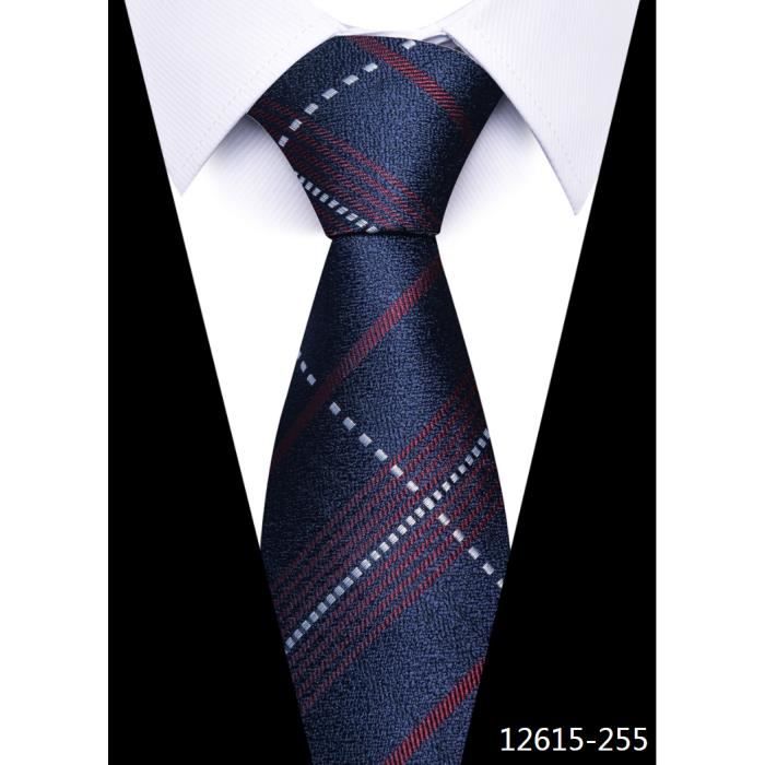 12615-255 - Cravate en soie rouge uni pour hommes, mélange de couleurs ...