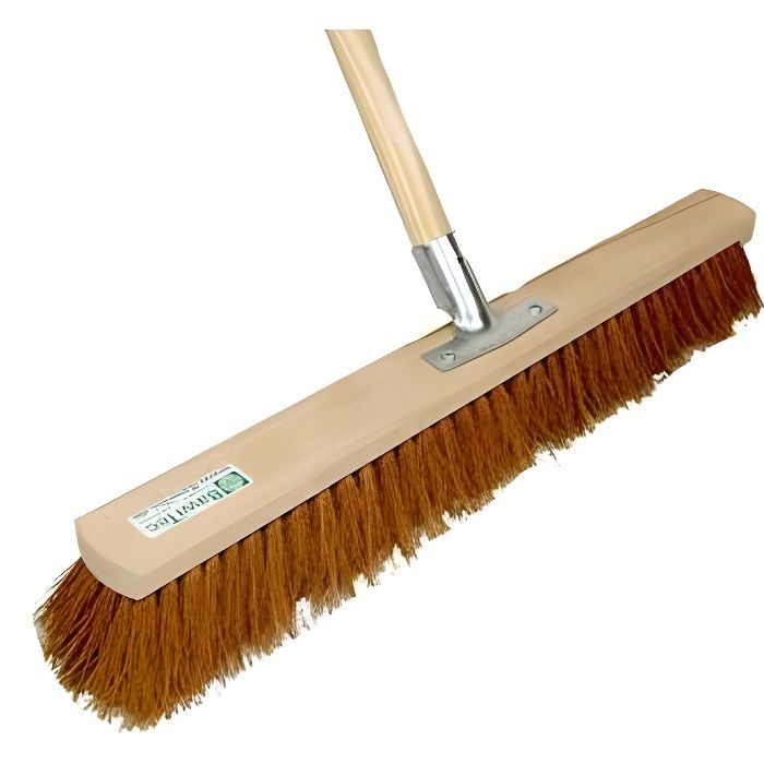 Balai coco grande dimension : 100cm avec manche cantonnier 1.40m - Cdiscount Maison