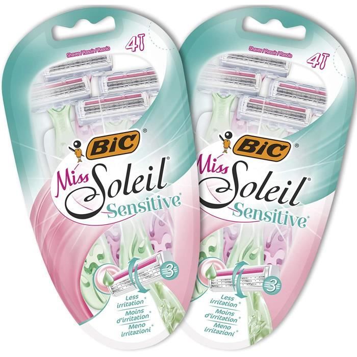BIC Miss Soleil Sensitive Rasoirs Jetables pour Femme (3 Lames ...