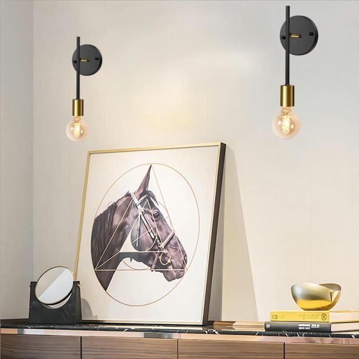 Fusion Lot de 2 Applique Murale Vintage Industrielle - E27 Métal Lampe ...