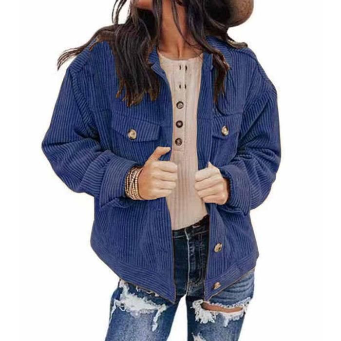 BLOUSON - PERFECTO - BOMBER Cardigan Jacket Solid Color Ribbed Corduroy ...