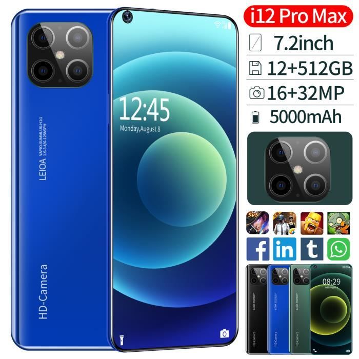 I12 7.2 pouces Android 10.0 MT6899 Deca Core 5G Smartphone 12+512GB 16 ...