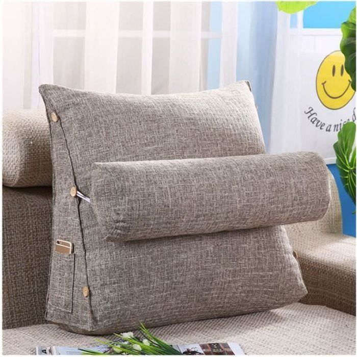 Xingfu-Coussin de Lecture Triangulaire Cale Nuque Soutien Dos en Lin ...