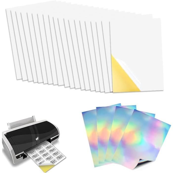 Papier Autocollant Imprimante A4,A4 Papier Adhésif Blanc,Étiquette ...