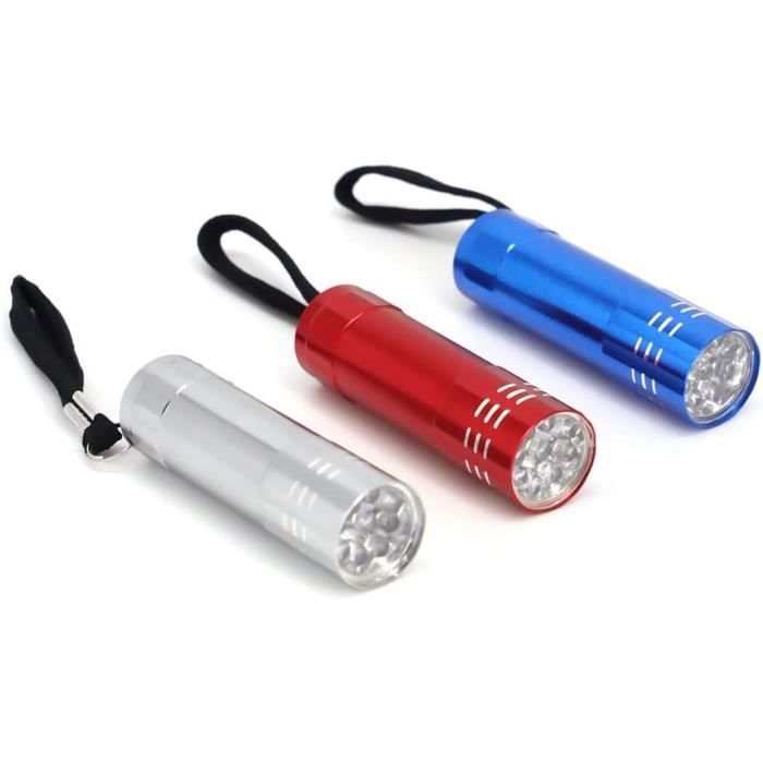 Lot De 3 Mini Lampes De Poche À Led De 80 Mm, Idéales Pour Le Camping ...