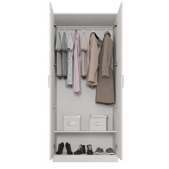 Armoire Dressing 2 Portes Blanche - Caemmum - Séjour - Cdiscount Maison