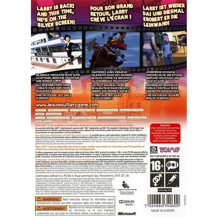 Leisure Suit Larry Box Office Bust Jeu XBOX 360 - Cdiscount Jeux vidéo