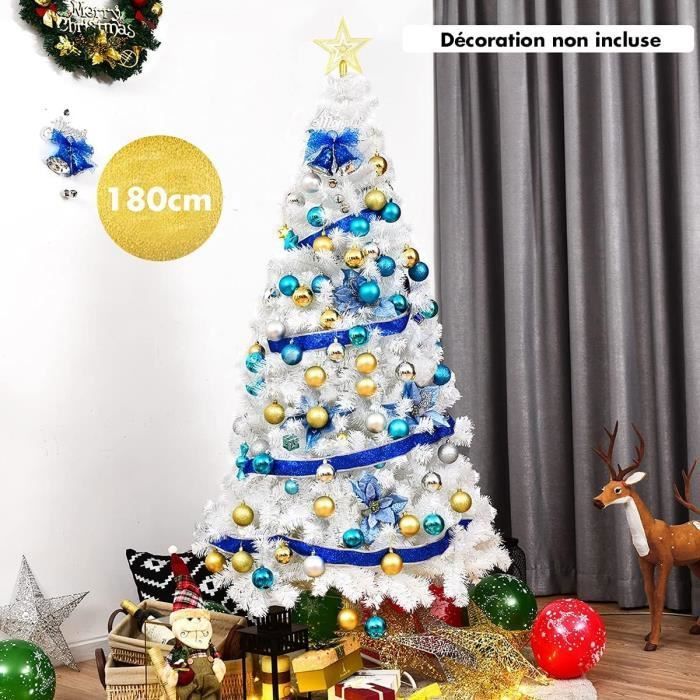 Sapin de Noël Artificiel - RELAX4LIFE - 180CM - Arbre de Noël en PVC ...