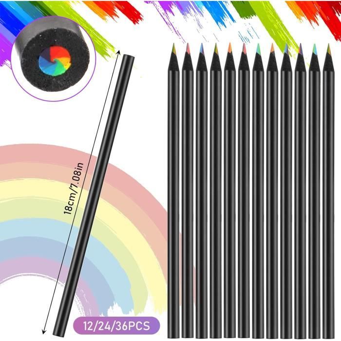 FANNAS Crayon de Couleurs 36 Pièces Woody Crayons Couleur pour Adultes ...