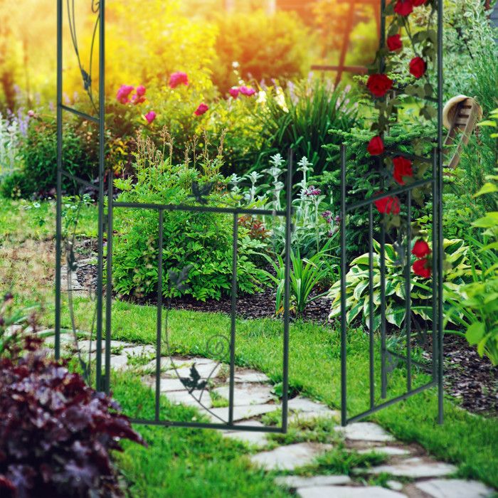 Relaxdays Arche de rosiers porte, Arcade, treillis plantes grimpantes ...