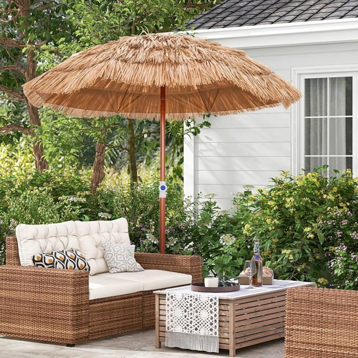 Parasol de Jardin Exterieur Ø1,75M - GOPLUS - Parasol Exotique en ...
