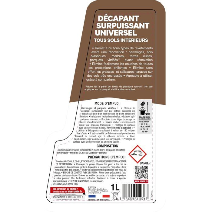 Décapant surpuissant sol-Remise à neuf avant protection-Dissout les ...