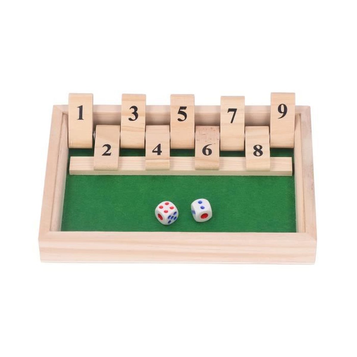 Jeu de société de dés Jeu de dés en bois Portable Party 9 numéros Flip ... Jeu de société de dés Jeu de dés en bois Portable Party 9 numéros Flip ...