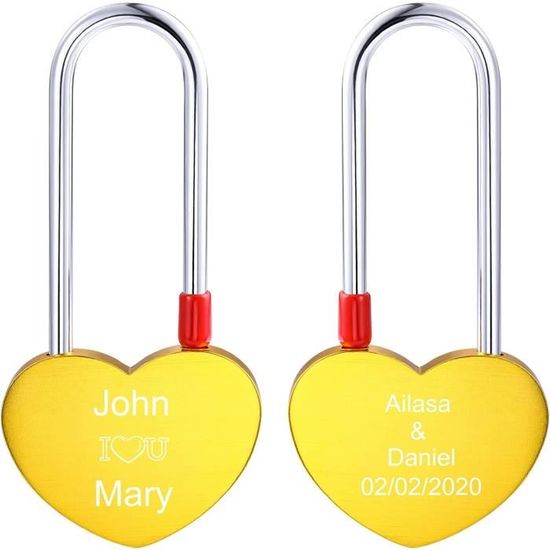 Personnalisé Amour Coeur Lock Gravure Photo-Nom-Texte-Date-Symboles ...