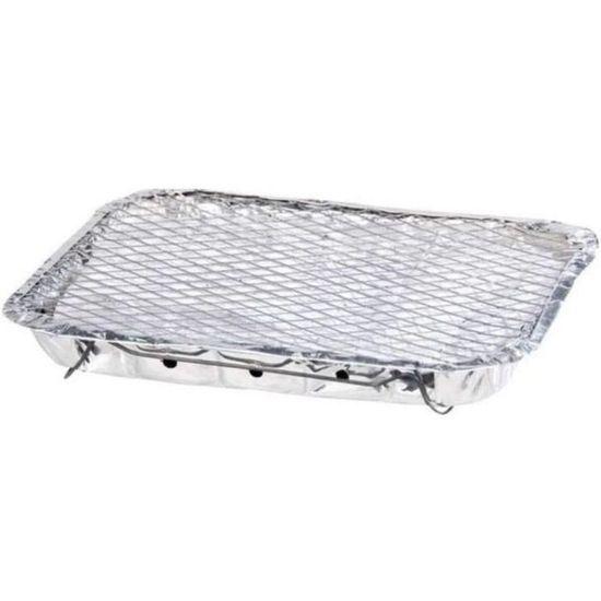 Barbecue jetable-Charbon inclus-XXL-Grand format-Aluminium-Avec support ...