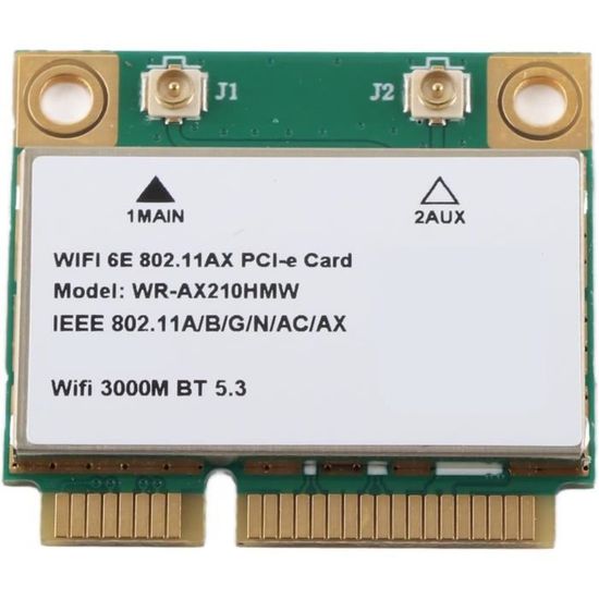 Carte WiFi AX210HMW, Module sans Fil Wi-Fi 6E 5374M Extensible Jusqu'à 6 GHz MU-MIMO Carte ...