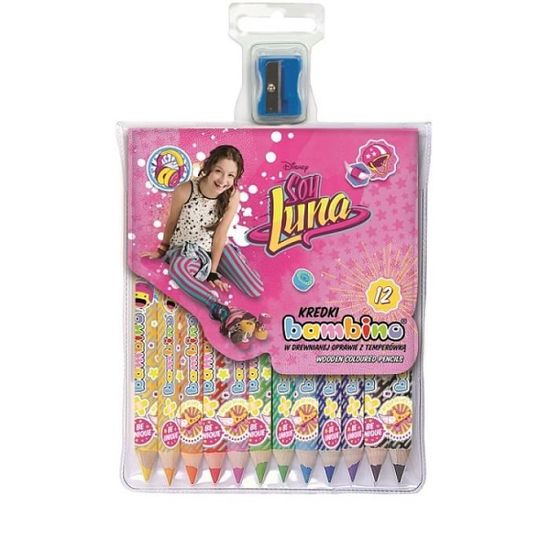 Soy Luna 12 crayons de couleur en bois avec 1 crayon couleyr d'or, avec ...
