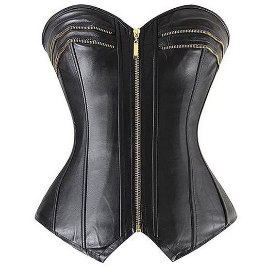 Miss Moly Steampunk Gothique Corset Bustier Acier Désossé Cuir Taille