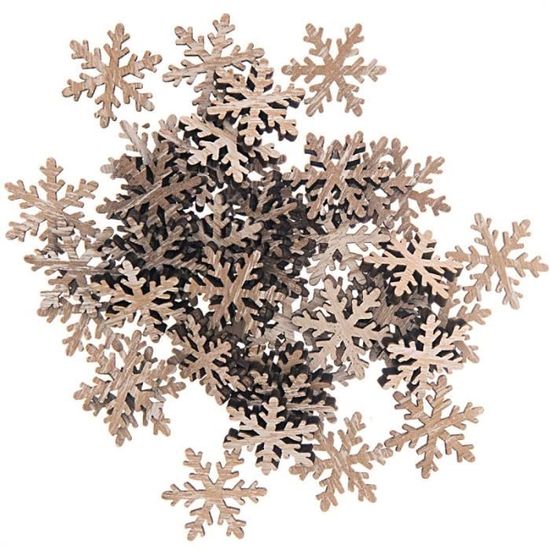 Mini formes en bois - Flocons de Neige - 2 x 2,3 cm - 48 pcs ...