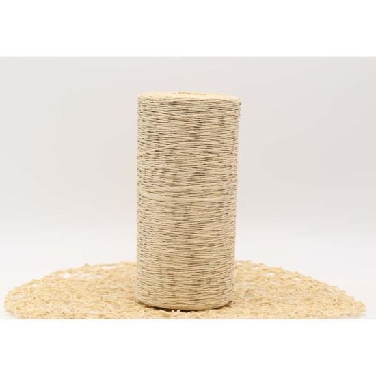 LAINE A TRICOTER,beige--Fil de paille de raphia 500g-lot, fil de paille ...