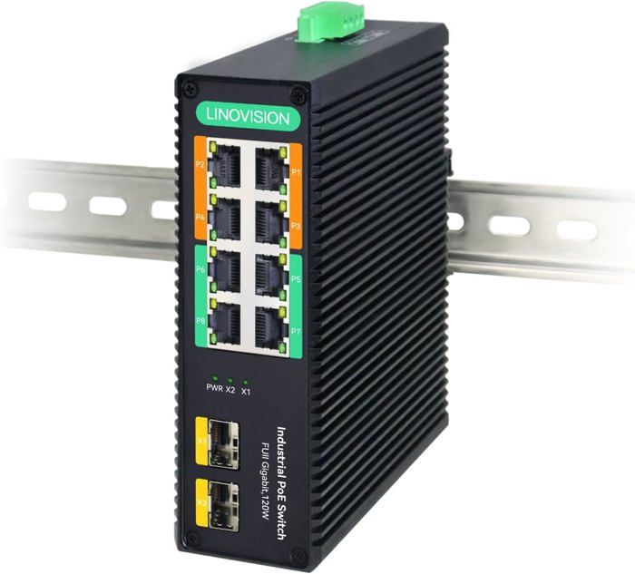 LINOVISION Switch POE industriel 8 ports Gigabit non administrables ...