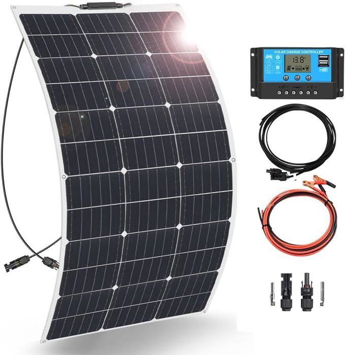 XINPUGUANG Kit Panneau Solaire Souple 12V 100w Panneau Solaire flexible Monocristallin Module ...