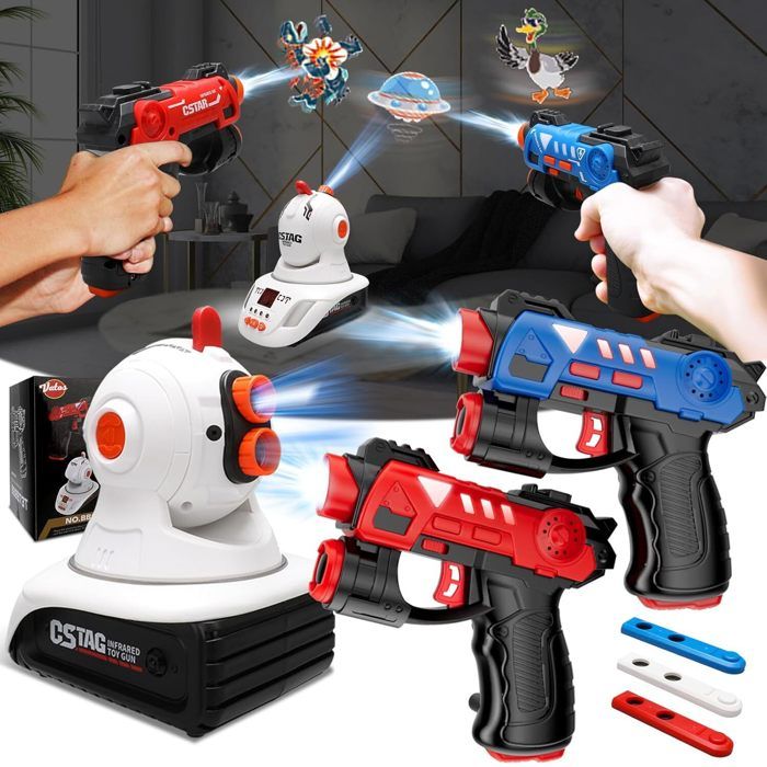 Laser Tag Game Set avec Projecteur – 2 Mini Laser Tag Guns pour Enfants ...