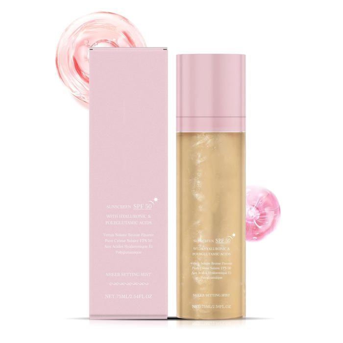 SPF 50 Sun Protection Spray With Hyaluronic Polyglutamic Acid, Makeup ...
