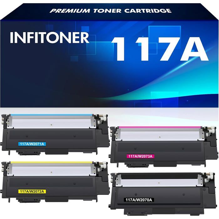 4-Pack 117A W2070A Cartouche Toner Replacement Pour Hp Color Laser Mfp ...