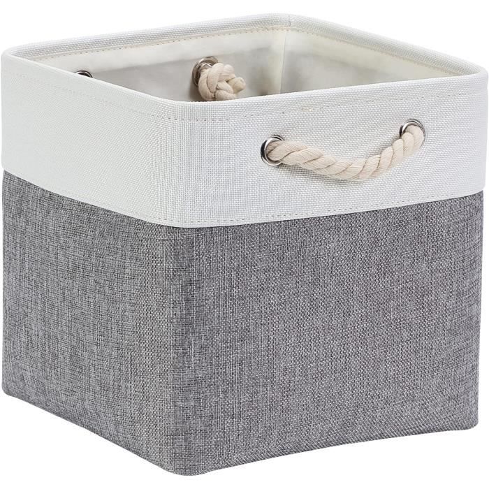 Cube De Rangement Tissu, Panier Cube De Rangement, (Gris Blanc ...